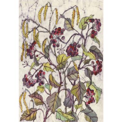 Greeting cards, Prints, and now as silk, wool or velvet scarves in Batik